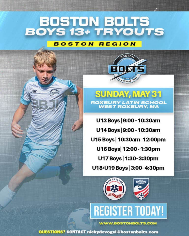 TRYOUTS | Boston Boys 13+ - Boston Bolts FC